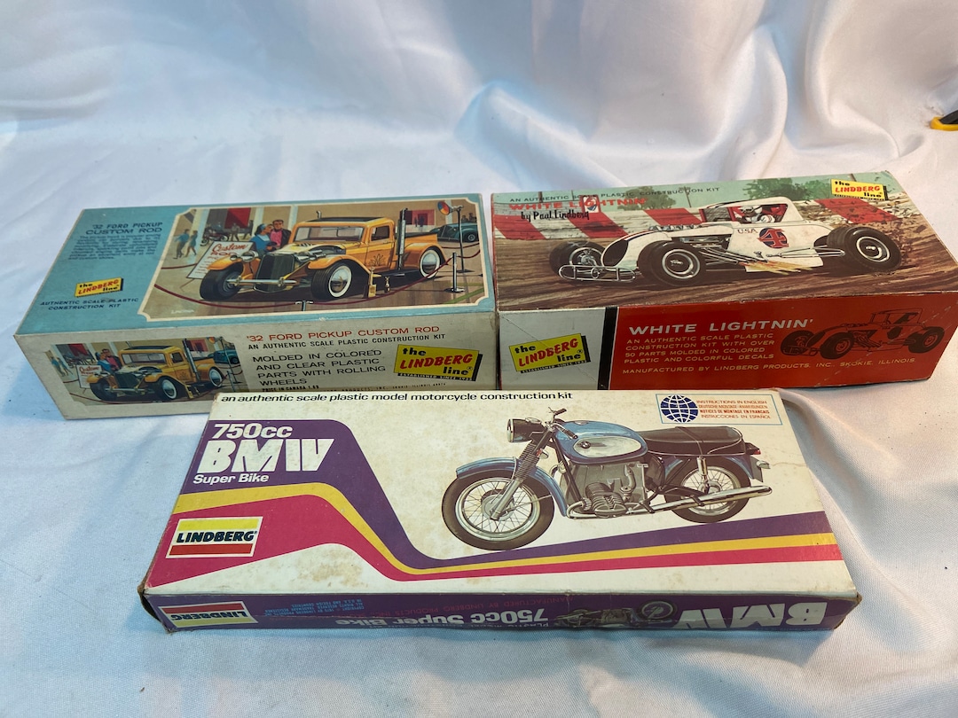 Vintage Lot 3 Lindberg Model Kits White Lightning 32 Ford Pickup Custom Rod BMW Super Bike - Etsy