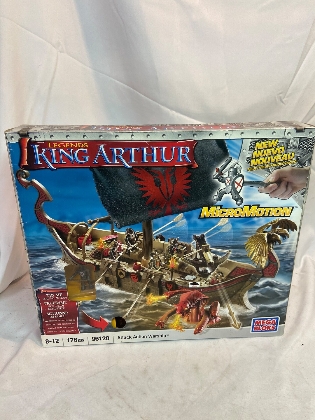 2008 Mega Bloks Legend King Arthur Micro Motion Attack Action Warship ...
