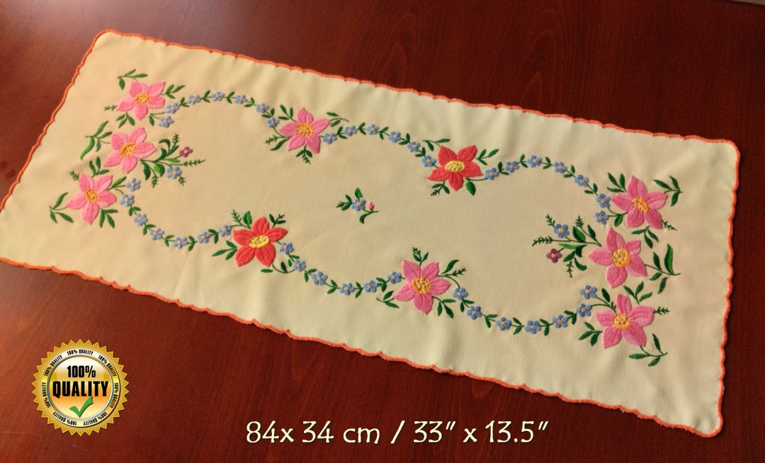 Hand-embroidered Table Runner, Table Centerpiece With Authentic ...