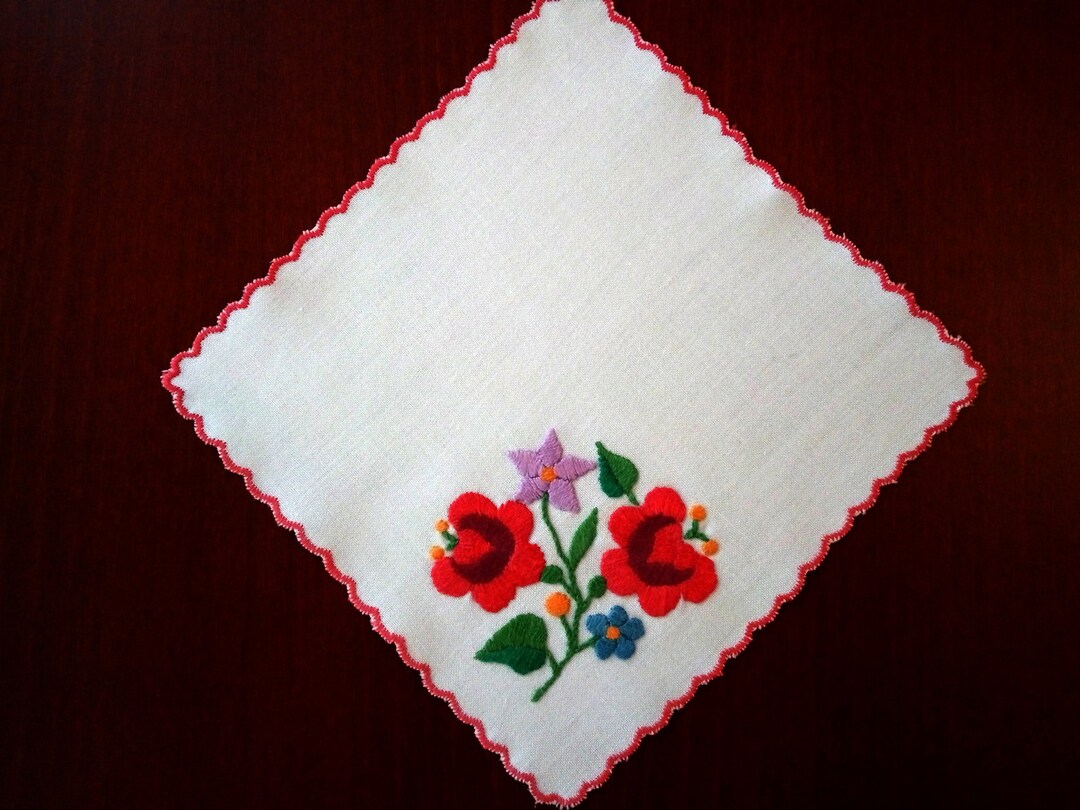 Hand-embroidered 7 Vintage Doily Napkin With - Etsy