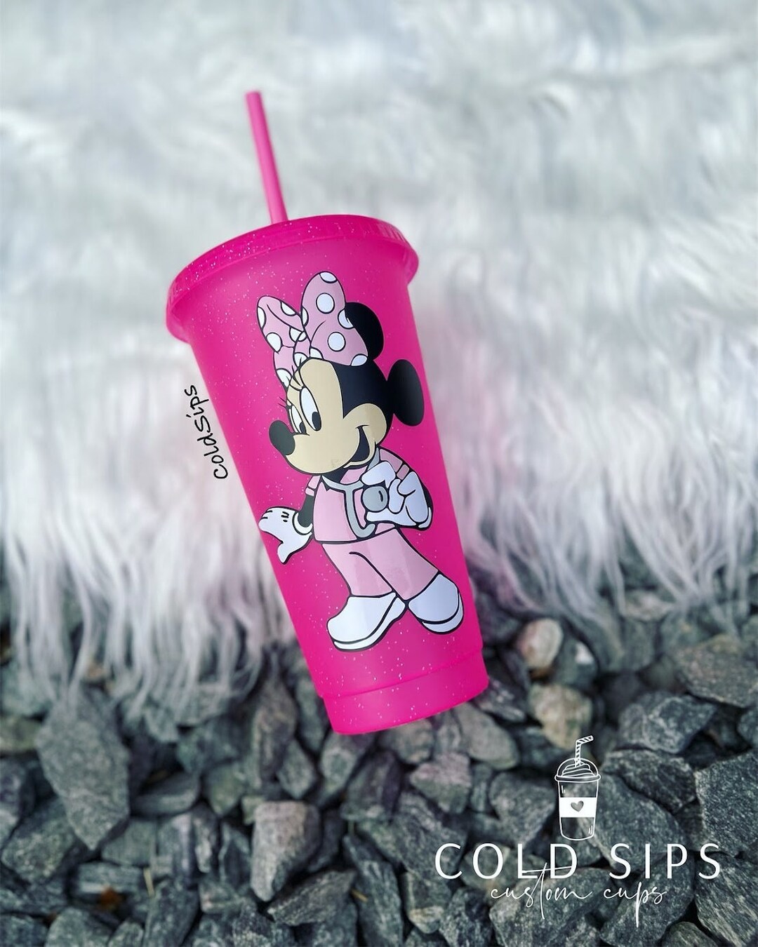 Nurse Medical Assistant Minnie Mouse Glitter Cold Cup Personalized ...
