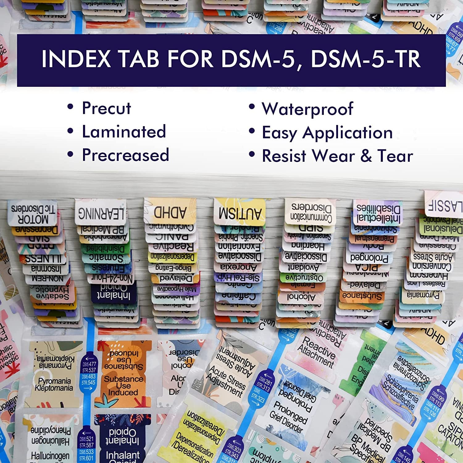 DSM-5-TR Tabs and DSM-5 Index Tabs, Color-coded and Laminated Tabs With ...
