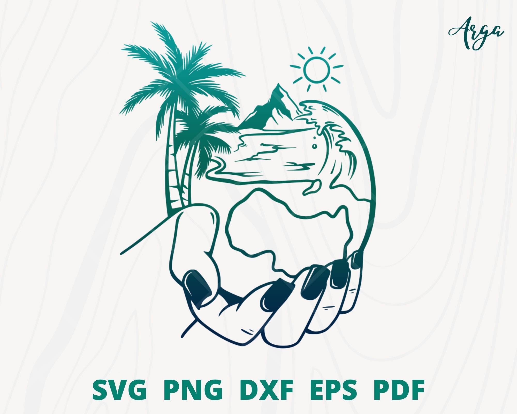 Island Svg Hand Holding Wave Svg Beach in the Hand Svg Hand - Etsy