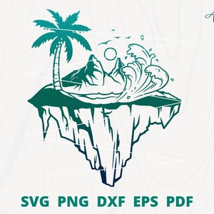 Floating Beach Svg, Floating Island Svg, Sky Island Svg, Beach in the ...