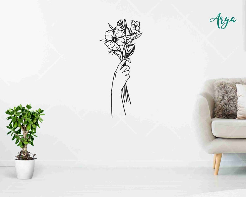 Hand Holding Bouquet Hand Holding Flower Hand Flower Svg - Etsy