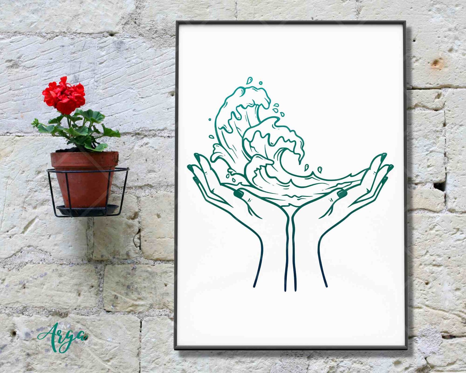 Hand Holding Wave Svg Wave Svg Hand Landscape Svg Hand With - Etsy