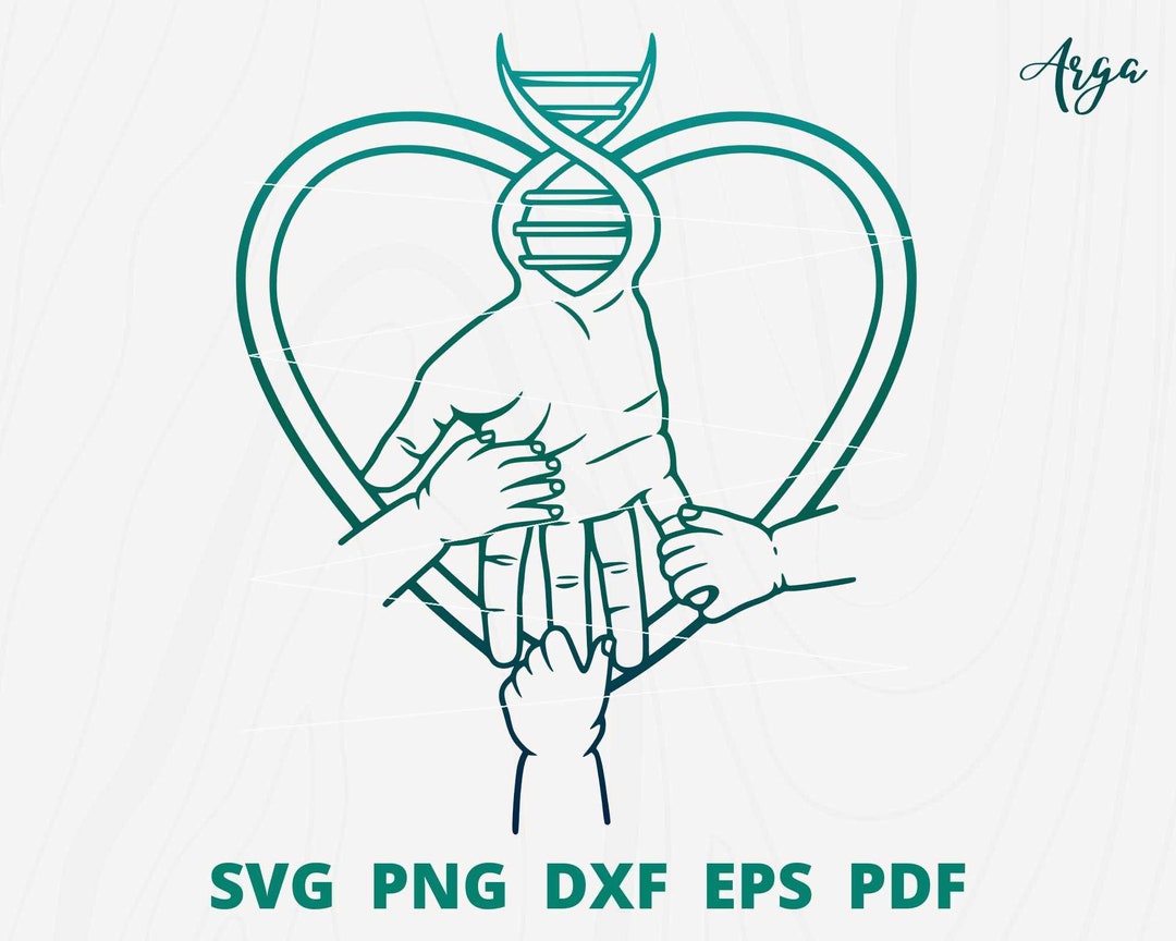 Fathers Day SVG, Love DNA Father With 3 Childs Svg, Father and His 3 ...