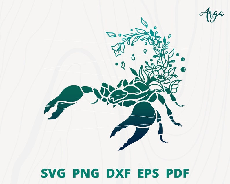 Floral Scorpion Svg Scorpion Svg Scorpion With Flower - Etsy