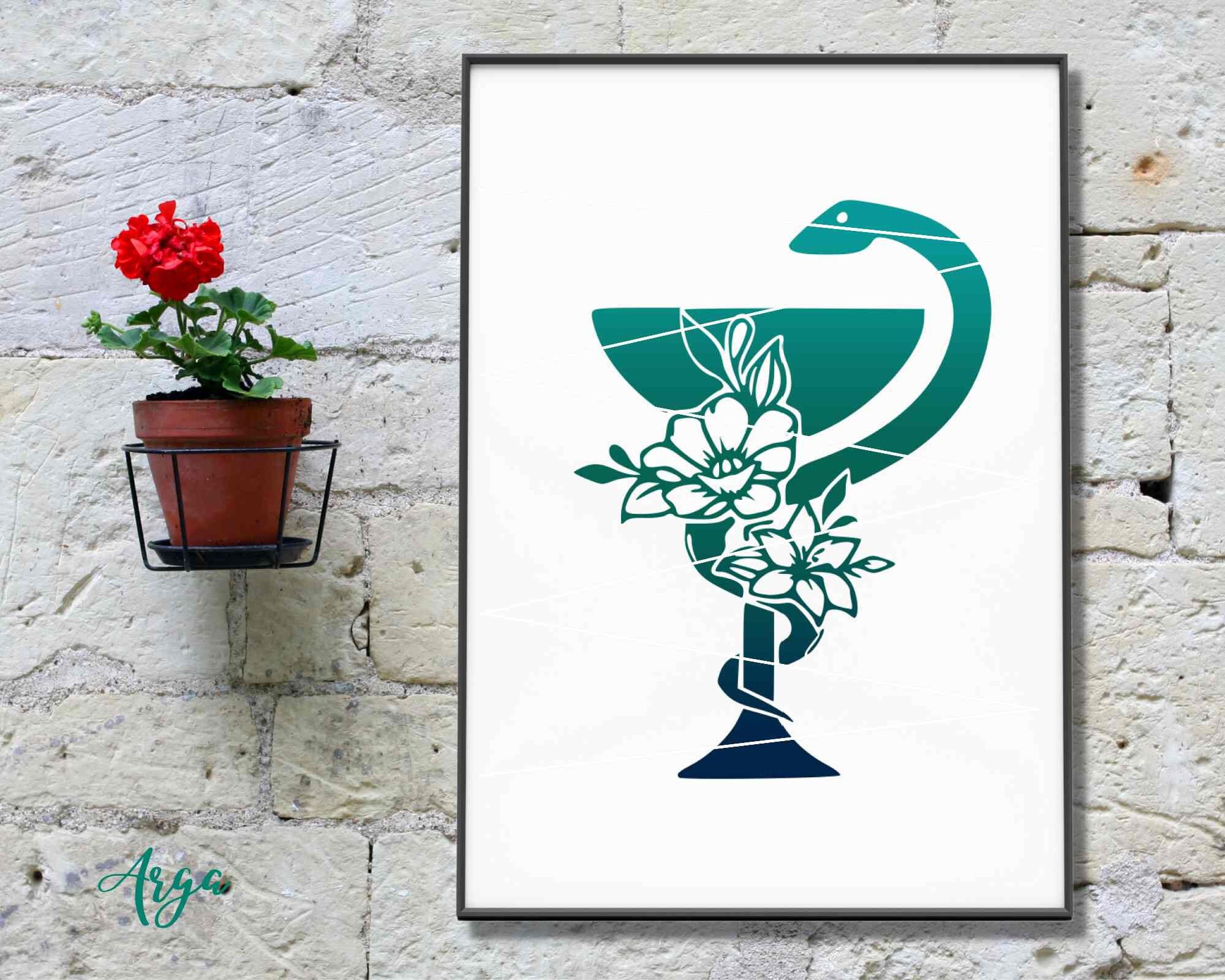 Floral Medical Logo Svg Medical Symbol With Flower Svg - Etsy Canada