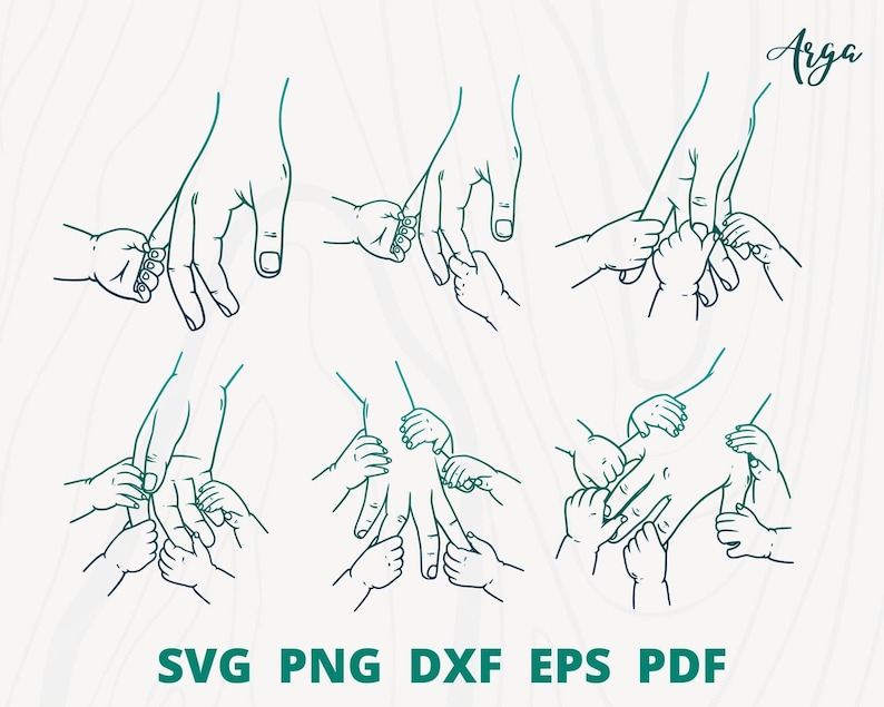 Father and Son Svg, Father Hand Svg Bundle, Father Hold Children's ...