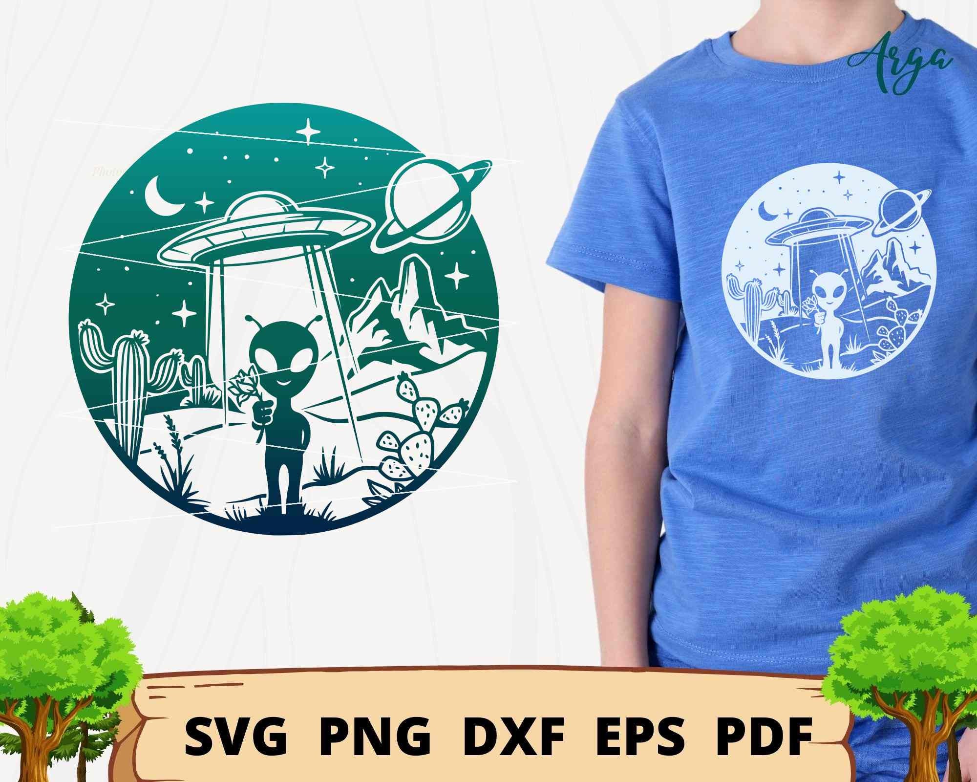 Alien Svg UFO Svg Alien on the Desert Svg Alien Ship Svg - Etsy Canada