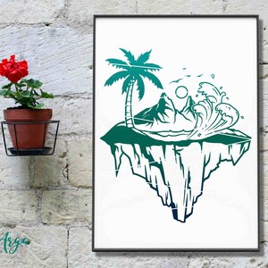 Floating Beach Svg, Floating Island Svg, Sky Island Svg, Beach in the ...