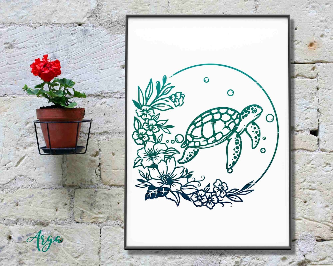 Flower Turtle Svg Sea Turtle Svg Turtle Svg File Turtle - Etsy