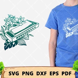 Floral Harmonica Svg, Harmonica Png, Music Instrument Svg, Harmonica ...