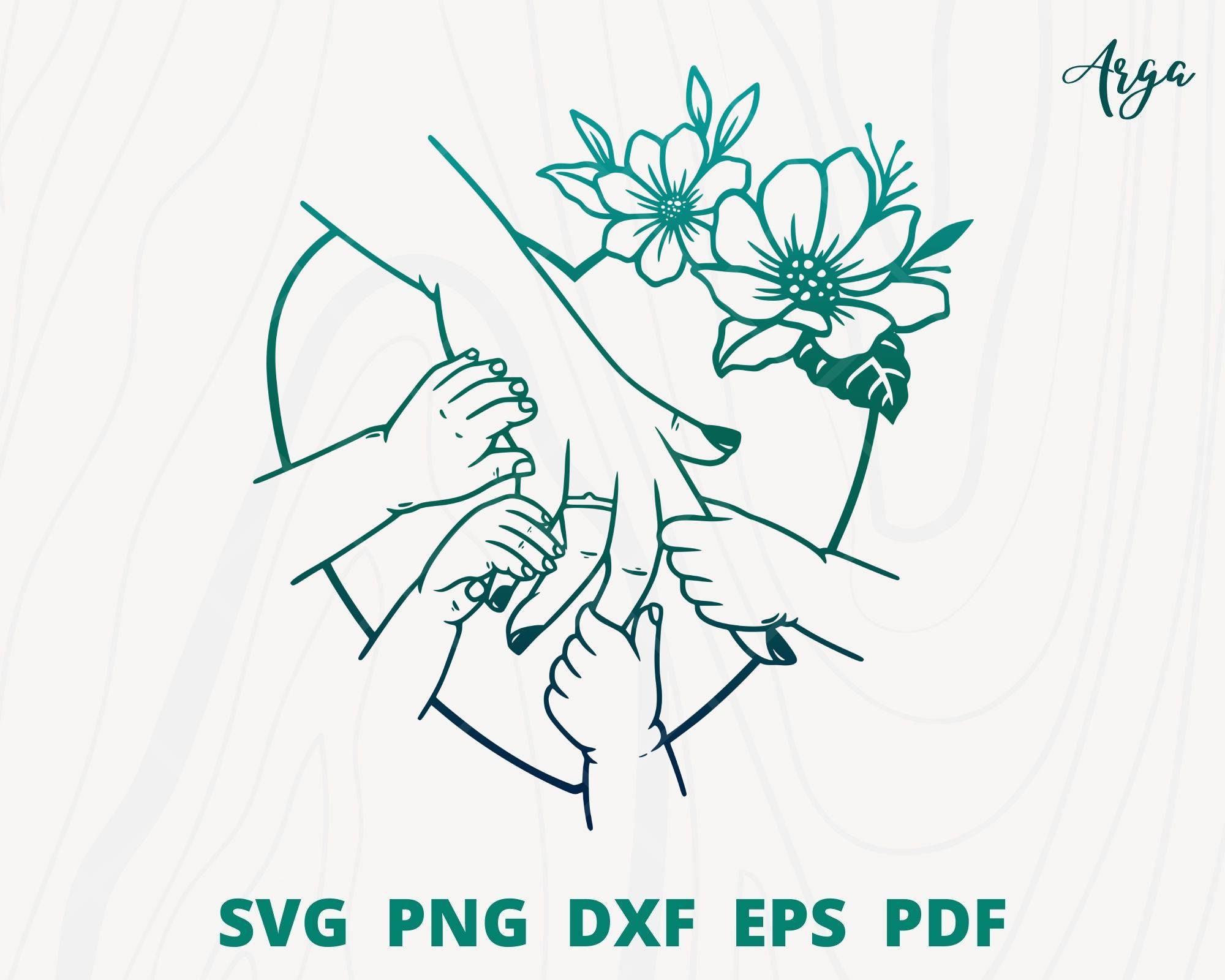 Mother With 4 Child's Hands Svg, Holding Hand Svg, Mom and Baby Svg ...