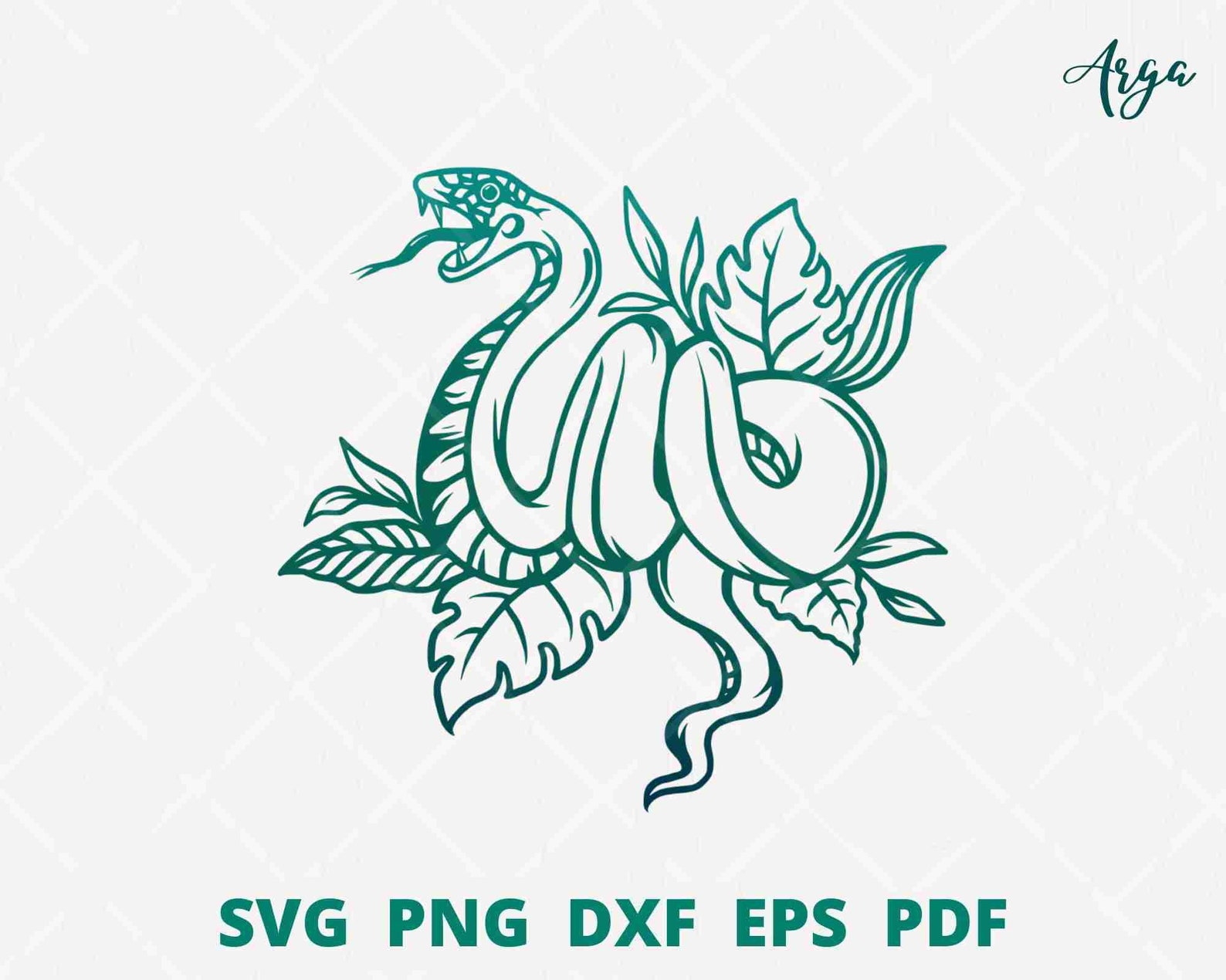 Snake Svg, Flower Snake Svg, Snake Cut File, Floral Snake Svg, Reptile ...