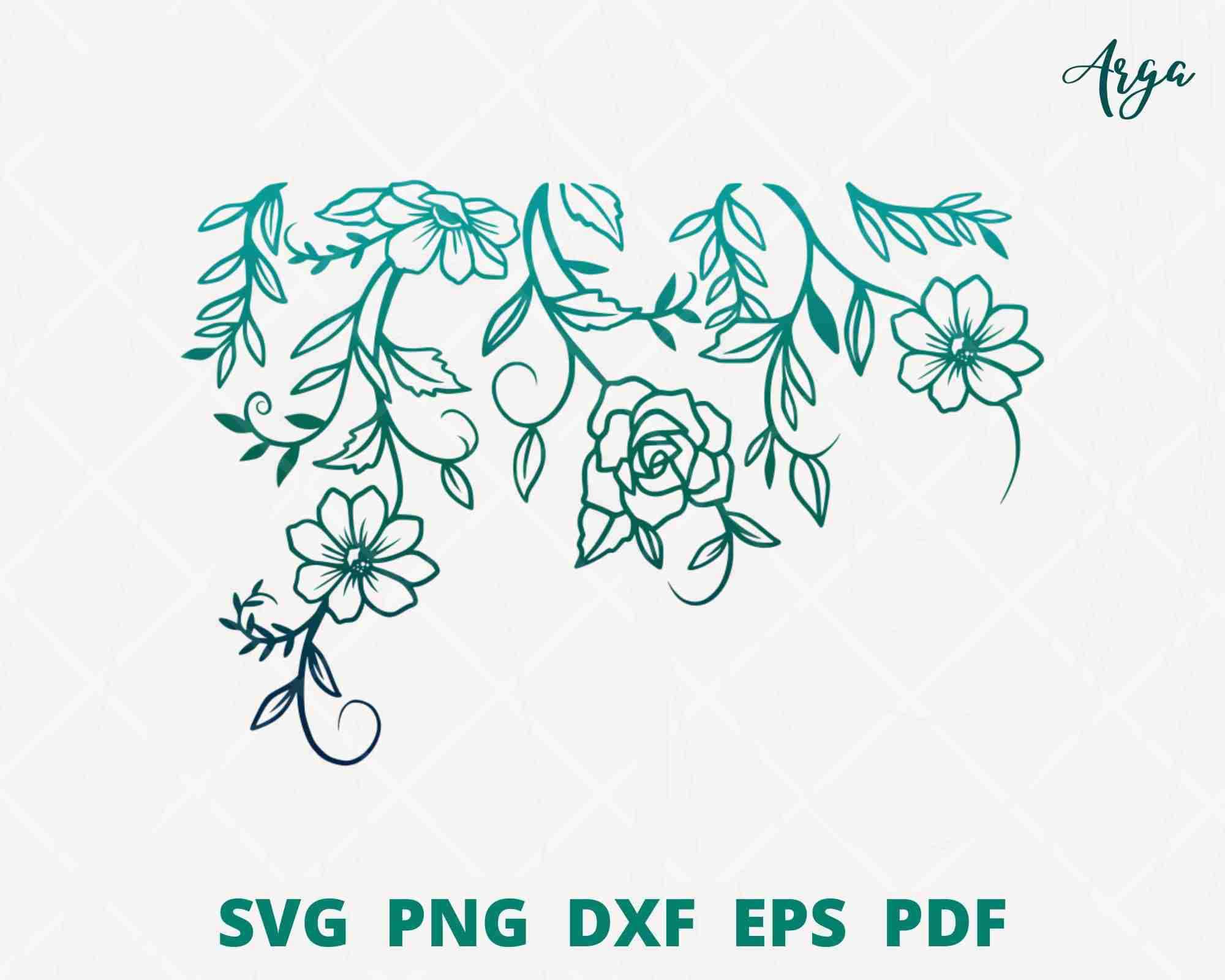 Hanging Flower Svg Hanging Vines Svg Floral In Wall Svg Etsy