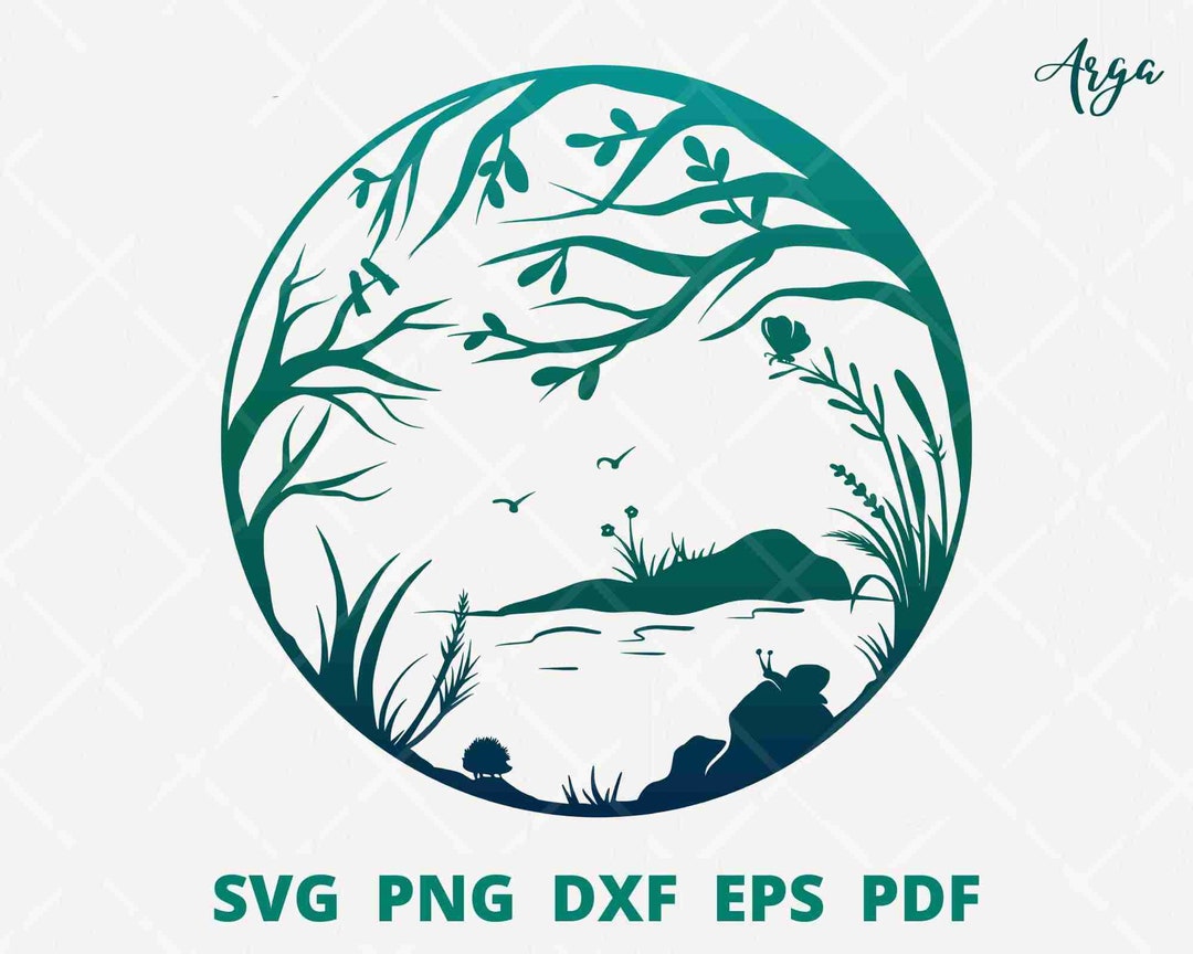 Woodland Svg, Woodland Scene Svg, Animal in Woodland Silhouette ...