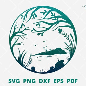 Woodland Svg, Woodland Scene Svg, Animal in Woodland Silhouette ...