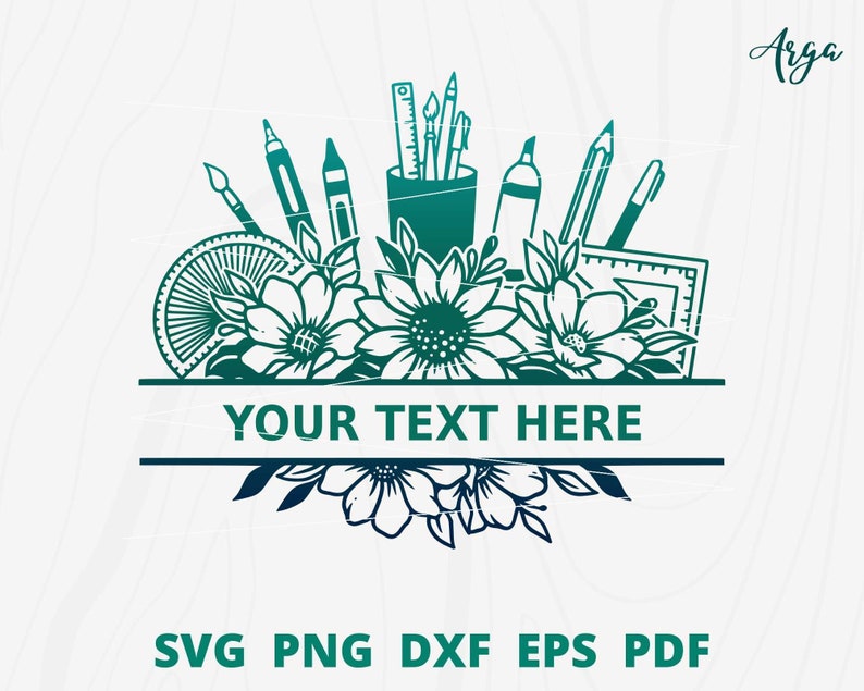 Split Monogram Flower Teacher Svg Teacher Svg Split Teacher - Etsy
