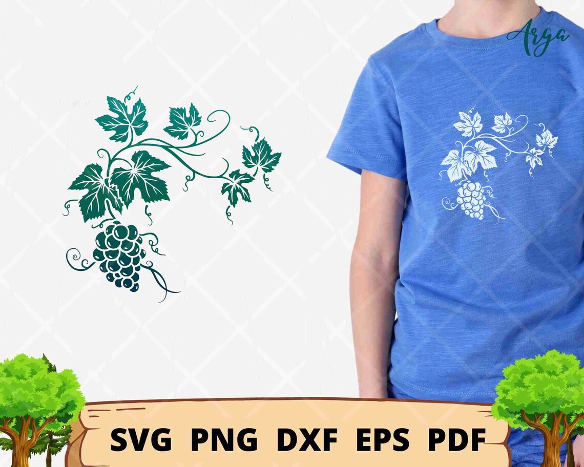 Grapevine Svg Grape Bunch Svg Grape Vine Wall Decor Vine | Etsy