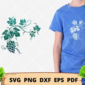 Grapevine Svg, Grape Bunch Svg, Grape Vine Wall Decor, Vine Leaves Svg ...