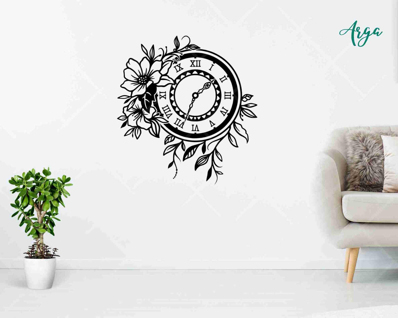 Clock Svg Floral Clock Svg Watch Svg Clock Cut File Clock | Etsy