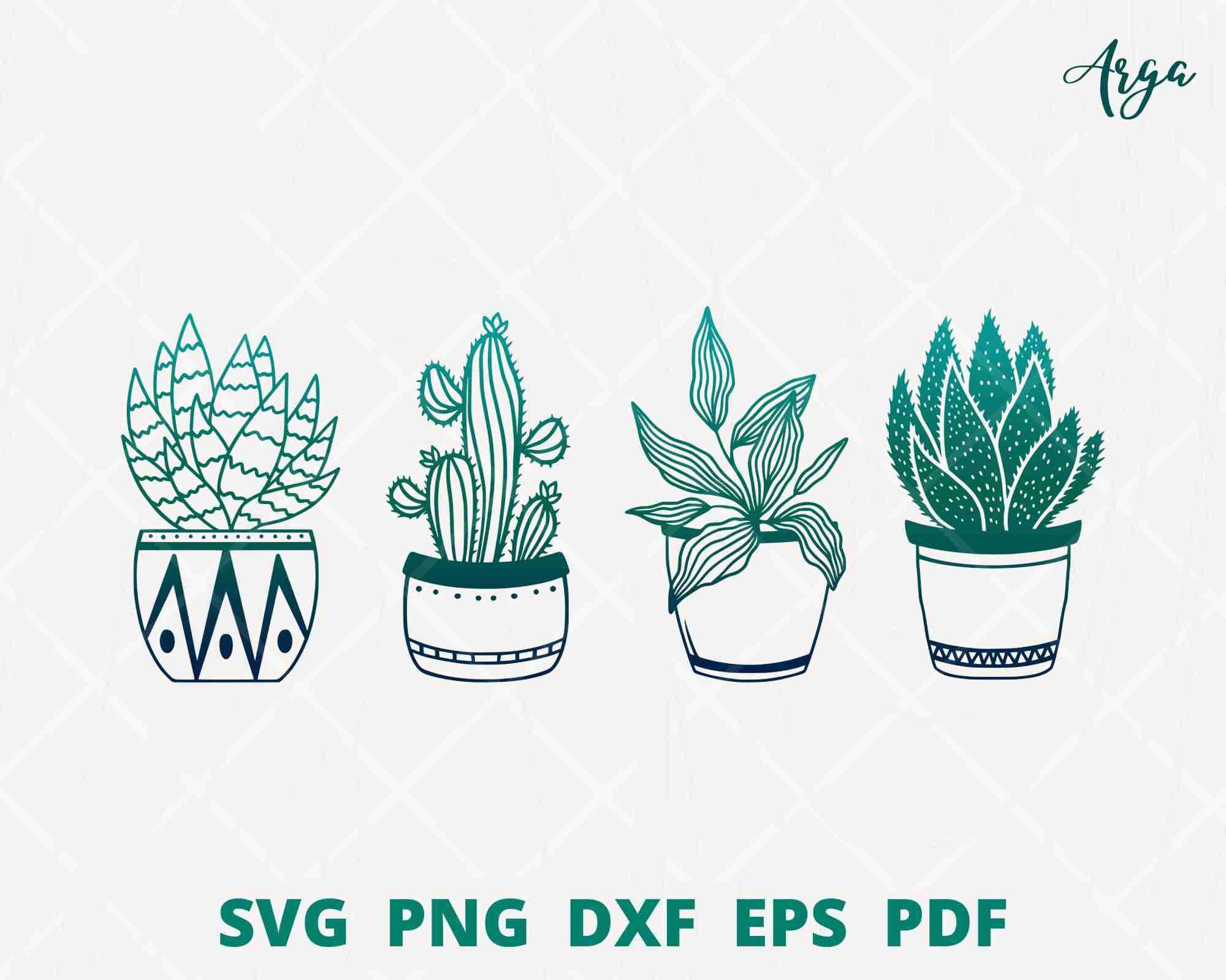 Cactus Svg Potted Cactus Svg Cactus Svg Bundle Cactus Home | Etsy