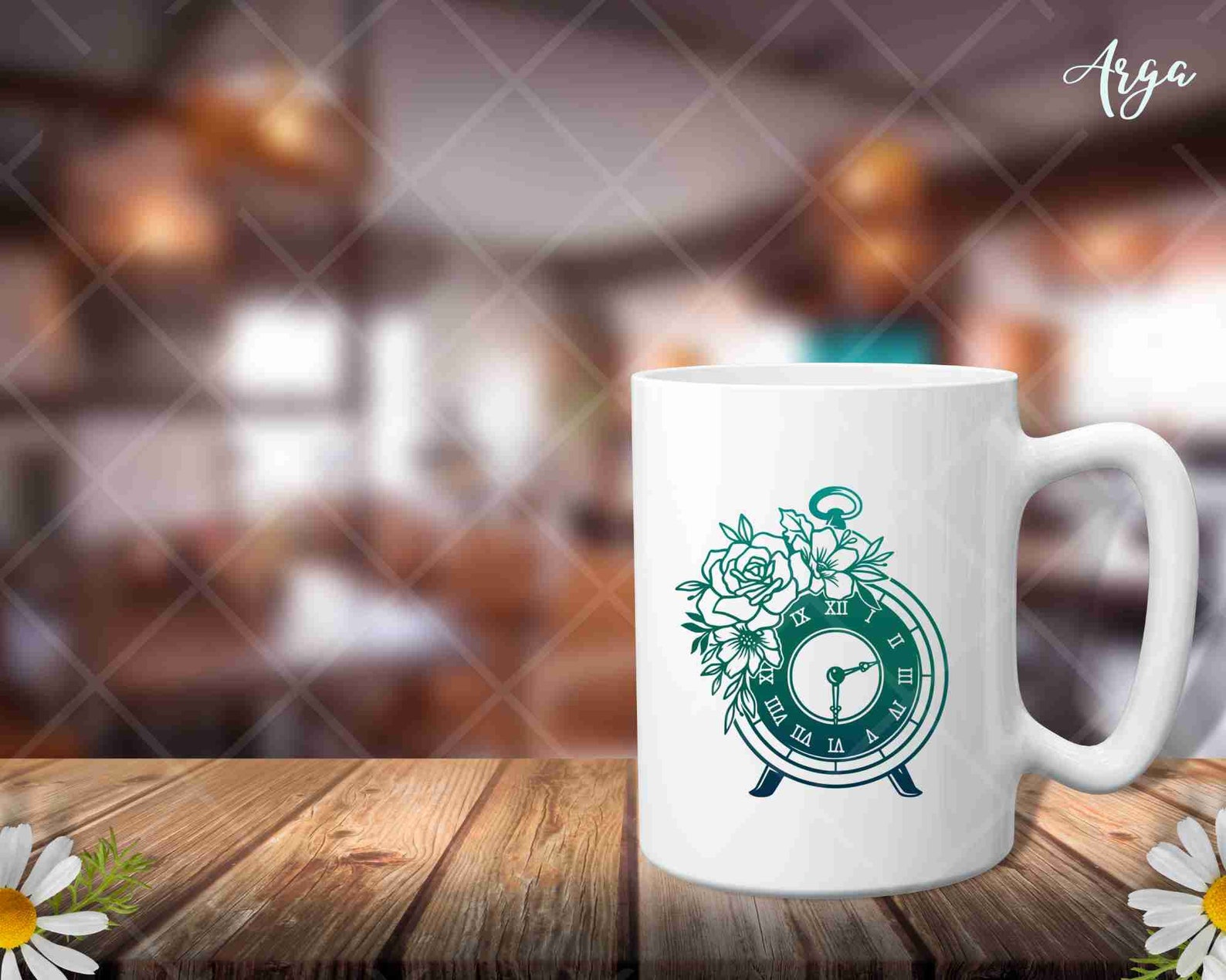 Vintage Clock Svg Clock Svg With Flower Watch Svg Clock | Etsy