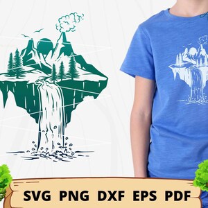 Floating Waterfall Svg, Floating Island Svg, Sky Island Svg, Waterfall ...