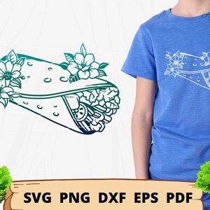 Burrito Svg, Mexican Food Svg, Food Svg, Flower Burrito Svg, Burrito ...