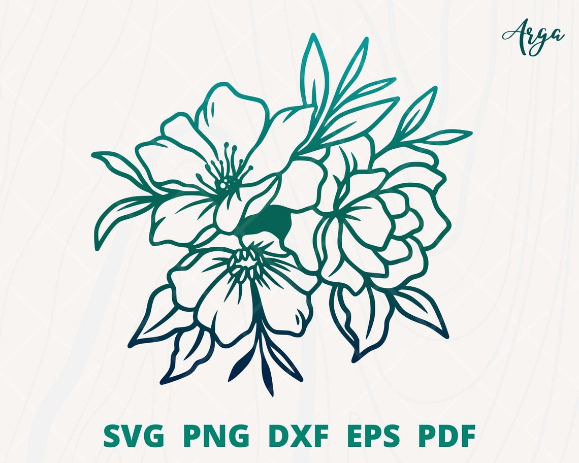 Flower Bundle Svg, Flower SVG, Flower Border Svg, Flower Corner Svg ...