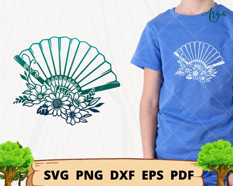 Floral Hand Fan Svg, Folding Hand Fan Svg, Hand Fan With Flower Png ...