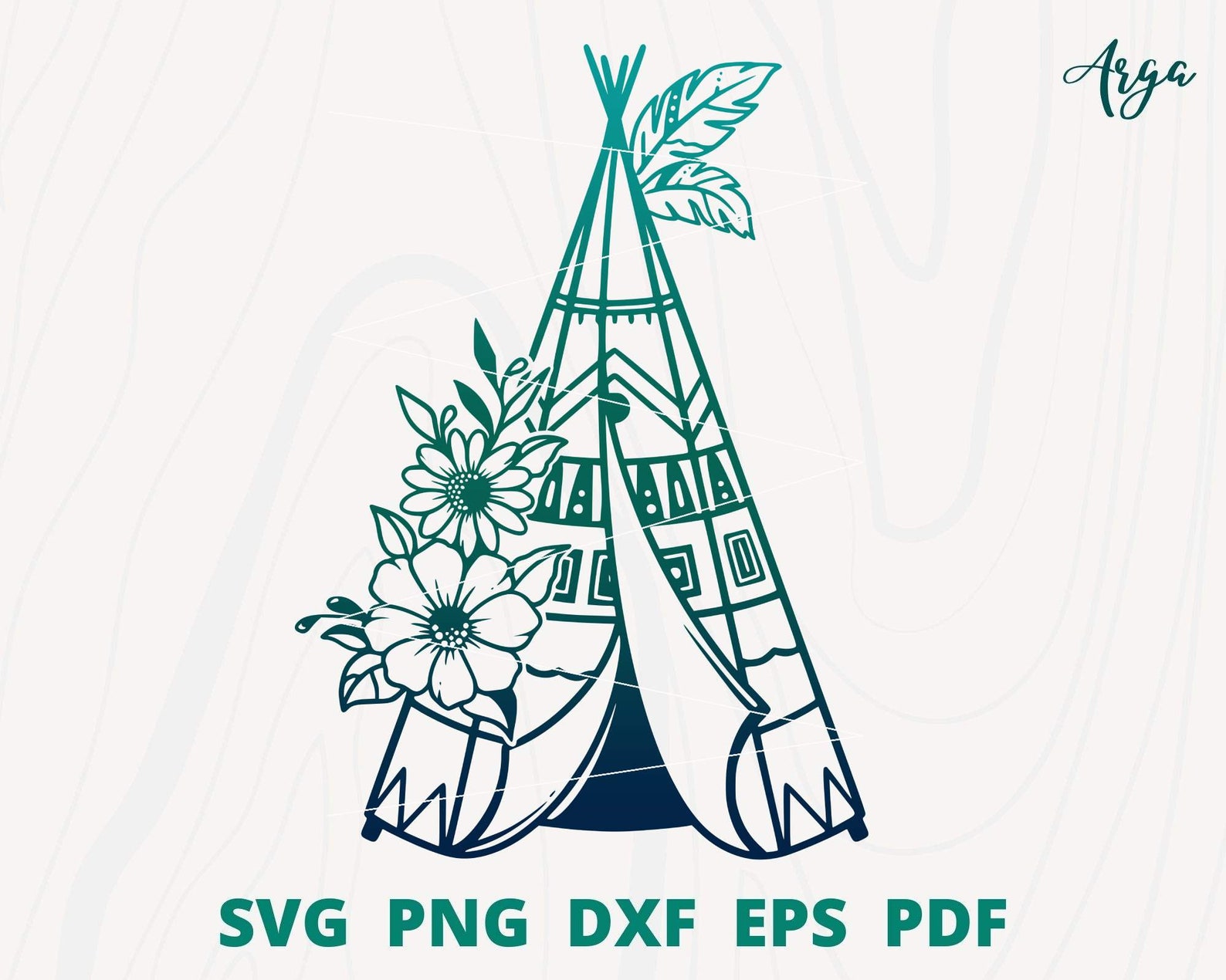 Teepee Svg, Indian Teepee Svg, Tipi Tent Svg, Tribal Svg, Flower Teepee ...