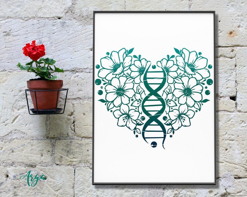 DNA Svg Love DNA Flower DNA Svg Science Svg Floral Dna - Etsy
