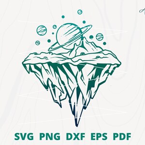 Planet Svg, Floating Planet Svg, Floating Island Svg, Sky Island Svg ...