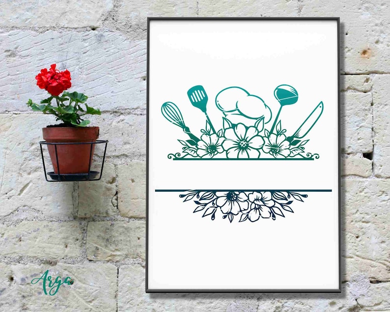 Split Monogram Chef Tool Svg Kitchen Tools Svg Chef Svg - Etsy