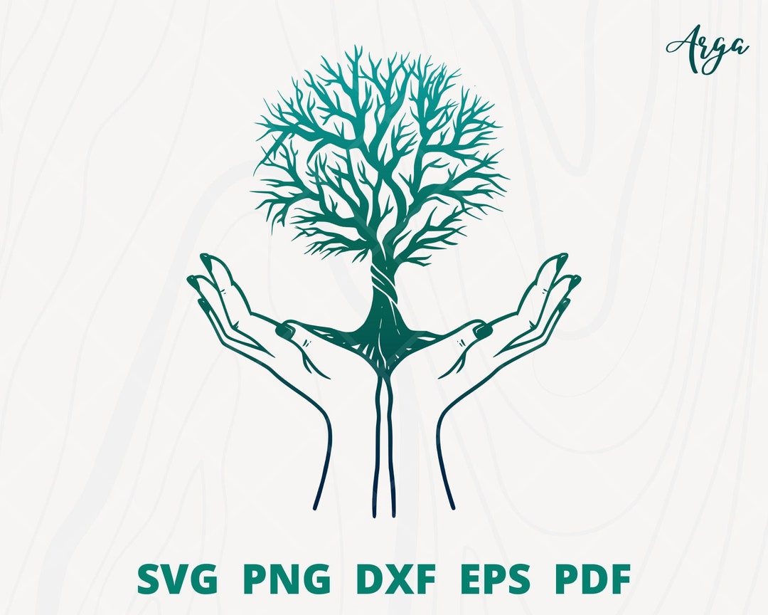 Holding Tree Svg, Tree Svg, Hand Landscape Svg, Tree Wall Decor, Hands ...