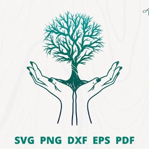 Holding Tree Svg, Tree Svg, Hand Landscape Svg, Tree Wall Decor, Hands ...