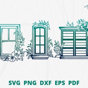 Windows Svg Bundle, Window Svg, Window With Flower Svg, Open Window Cut ...