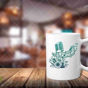 Floral Microphone Svg File, Vintage Microphone With Flower for a ...