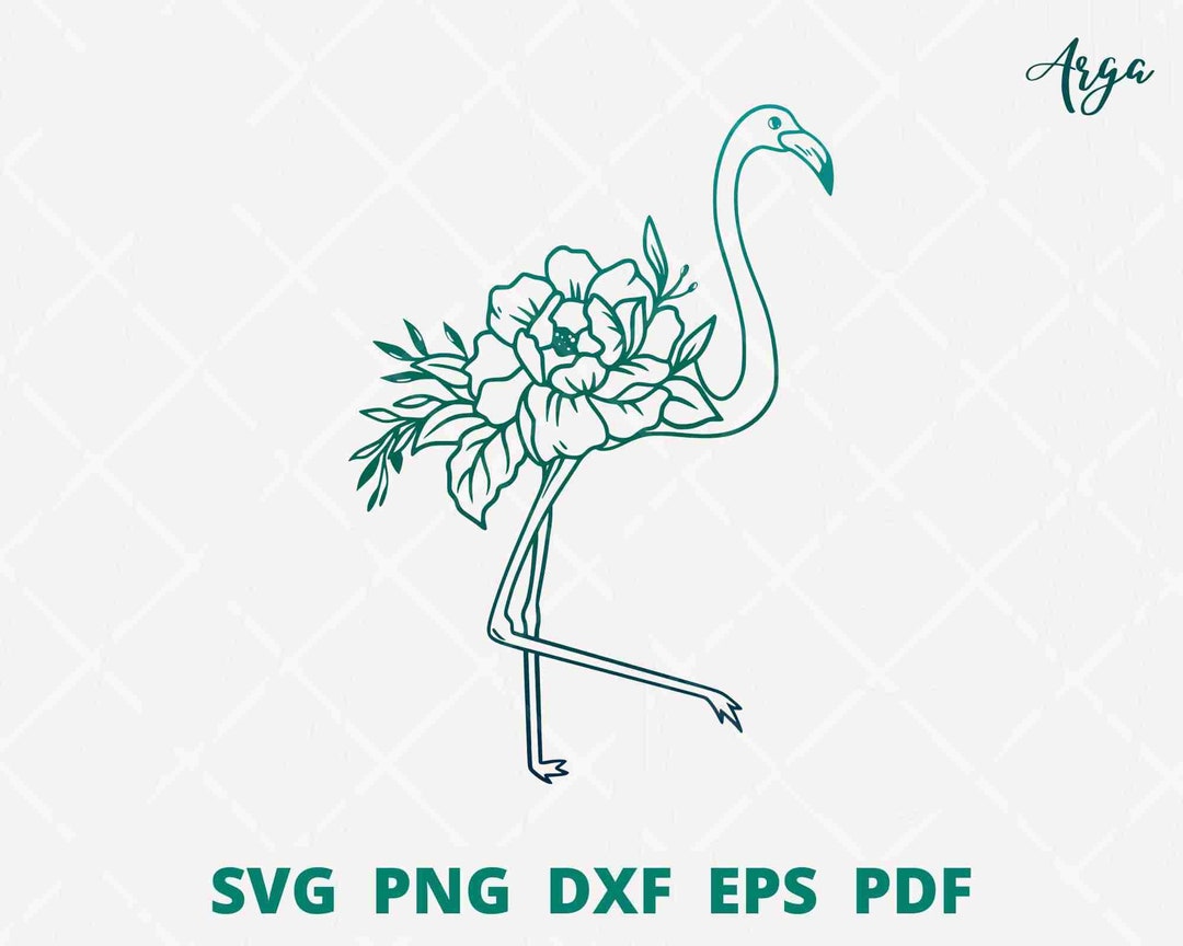 Flamingo Flower Svg, Floral Flamingo Svg, Flamingo Svg Files, Flamingo ...