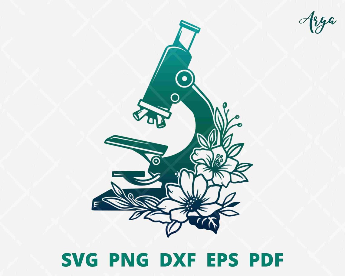 Microscope Svg Microscope With Flower Cut File Floral - Etsy