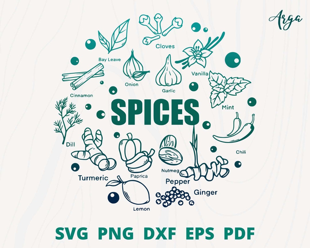 Spices SVG Bundle, 27 Kitchen Spice Svg, Kitchen Herb Svg, Salt Svg ...