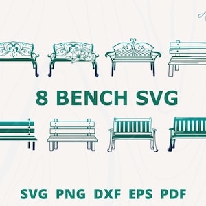 Garden Bench Svg Bundle, Bench Svg, Park Bench Svg, Wooden Park Bench ...