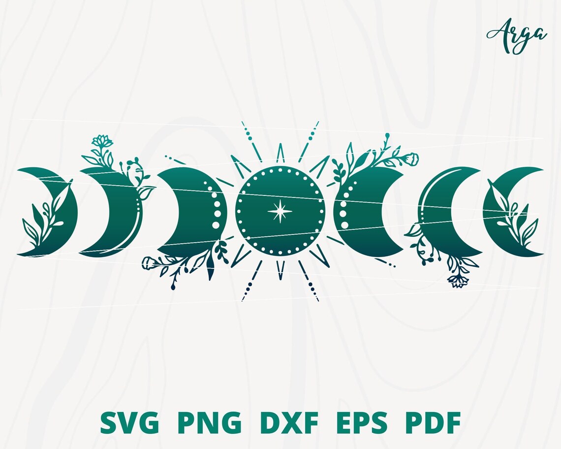 Moon Phase Svg Bundle Flower Moon Phase Svg Mystic Celestial - Etsy