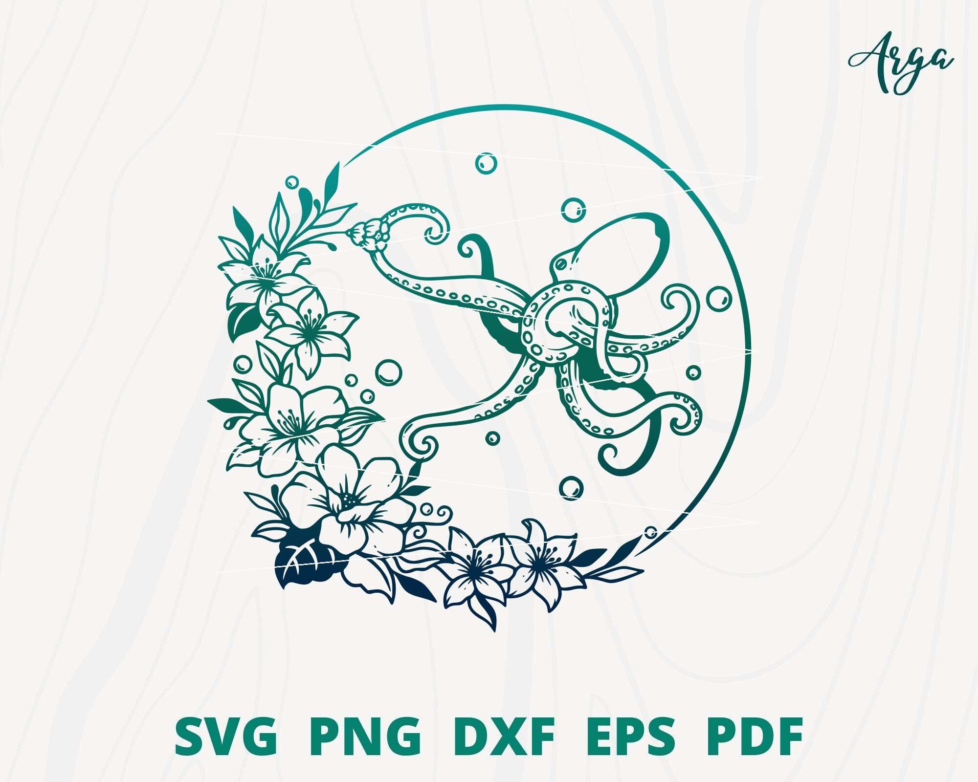 Flower Octopus Svg Octopus Svg Squid Svg Tentacles Svg - Etsy