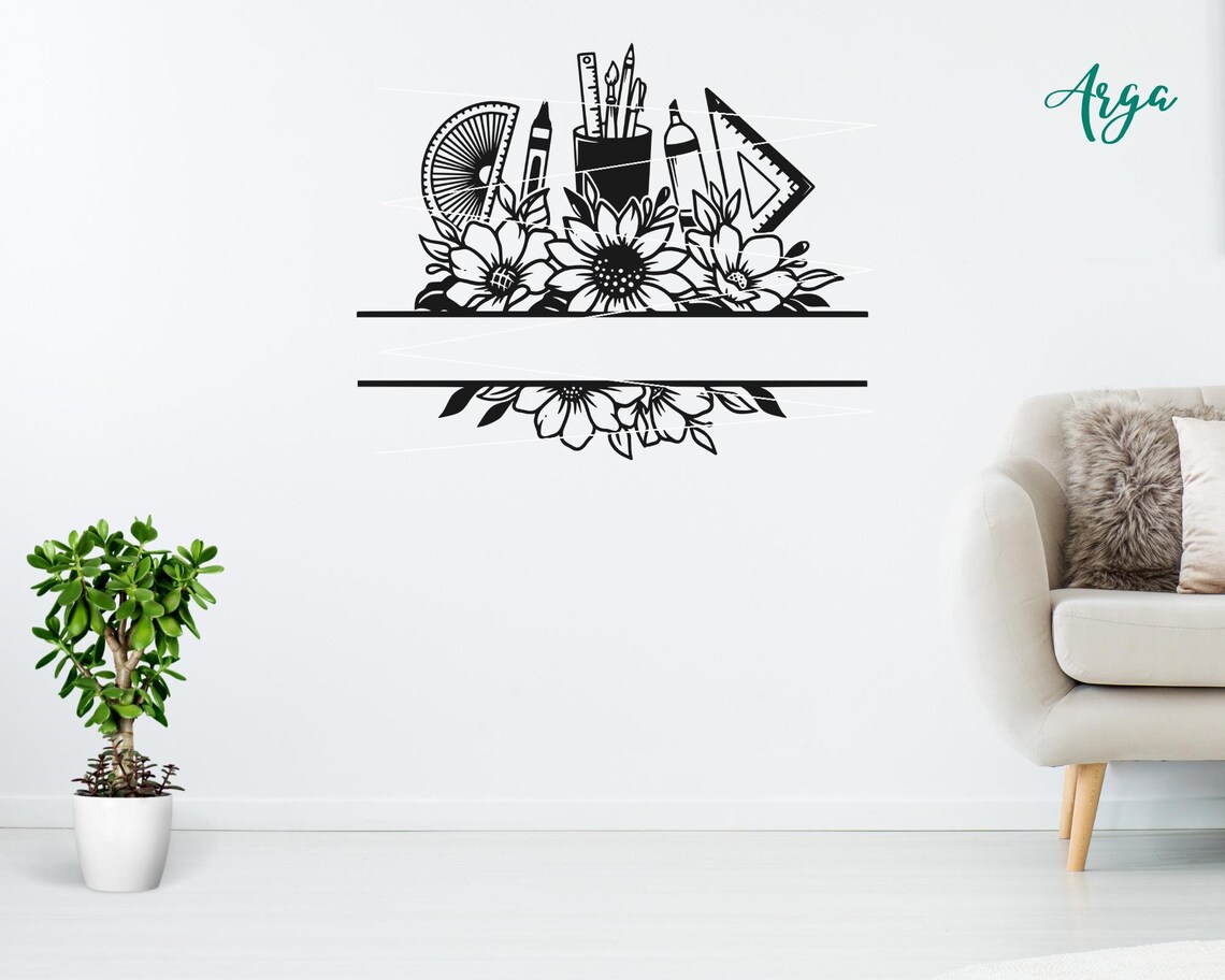 School Frame Svg Classroom Svg Teacher Svg Split Monogram - Etsy
