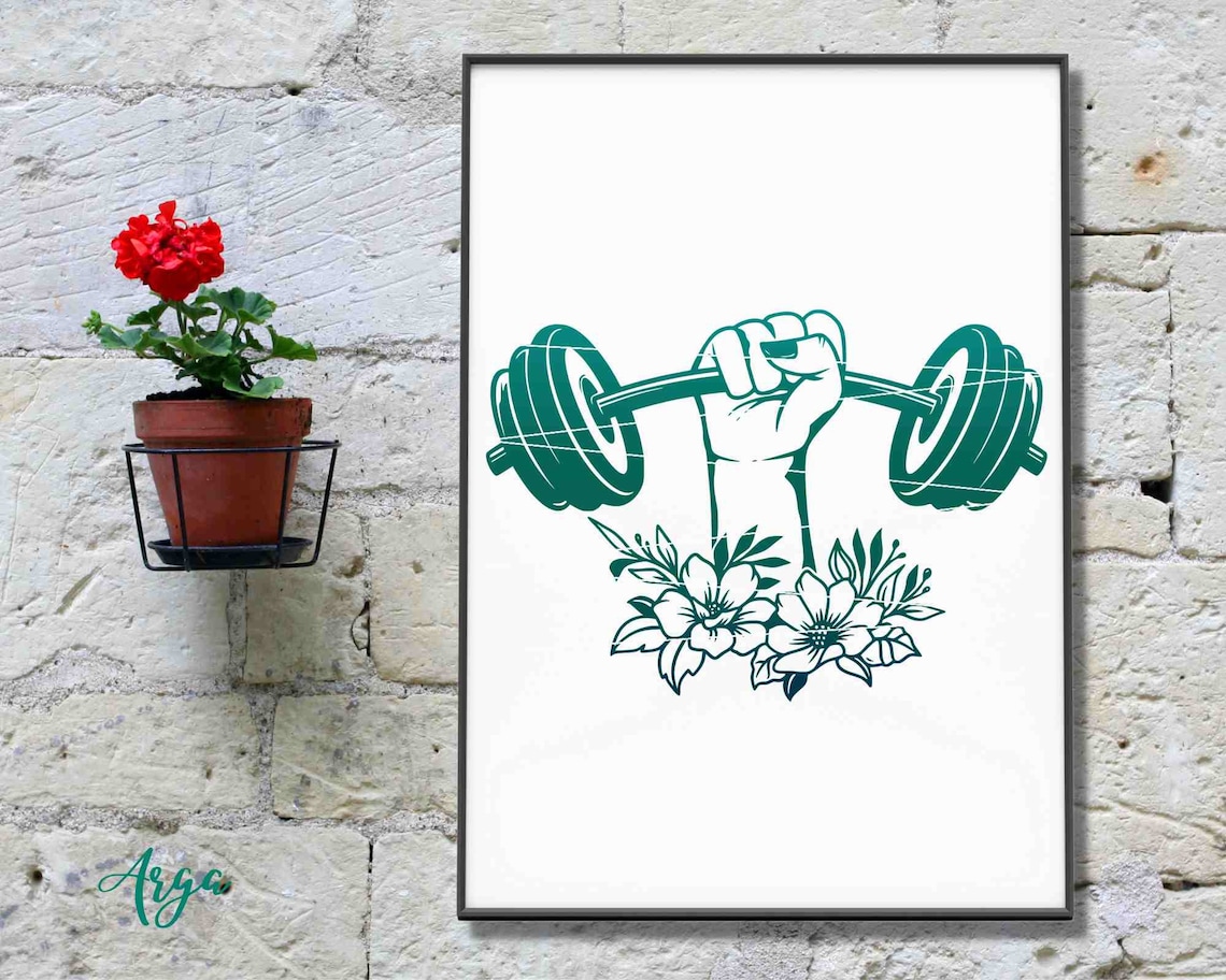 Fitness Girl Svg, Dumbbell Svg, Women Strength Svg, Hand Holding ...