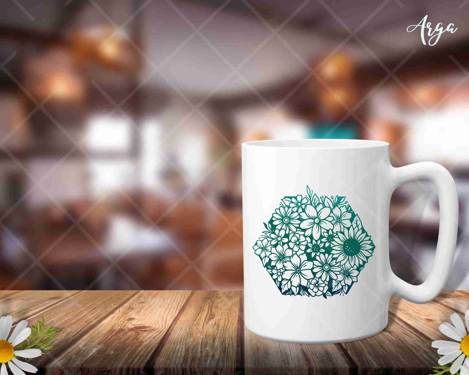 Hexagonal Flowers Svg Geometric Flower Svg Flowers Wall | Etsy